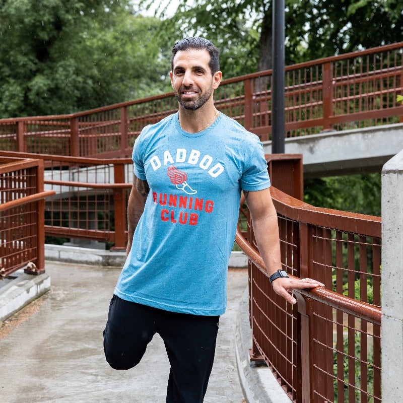 Shirt for Dads Who Run | Light Blue and Black Running Shirt